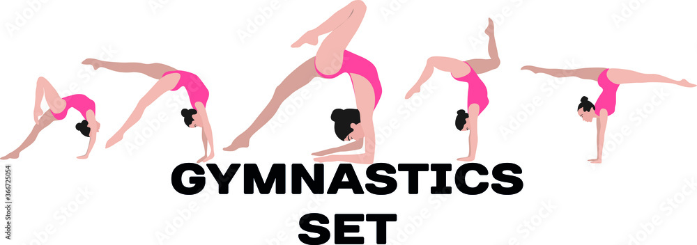 vector gymnastics girl sport body Stock Vector | Adobe Stock