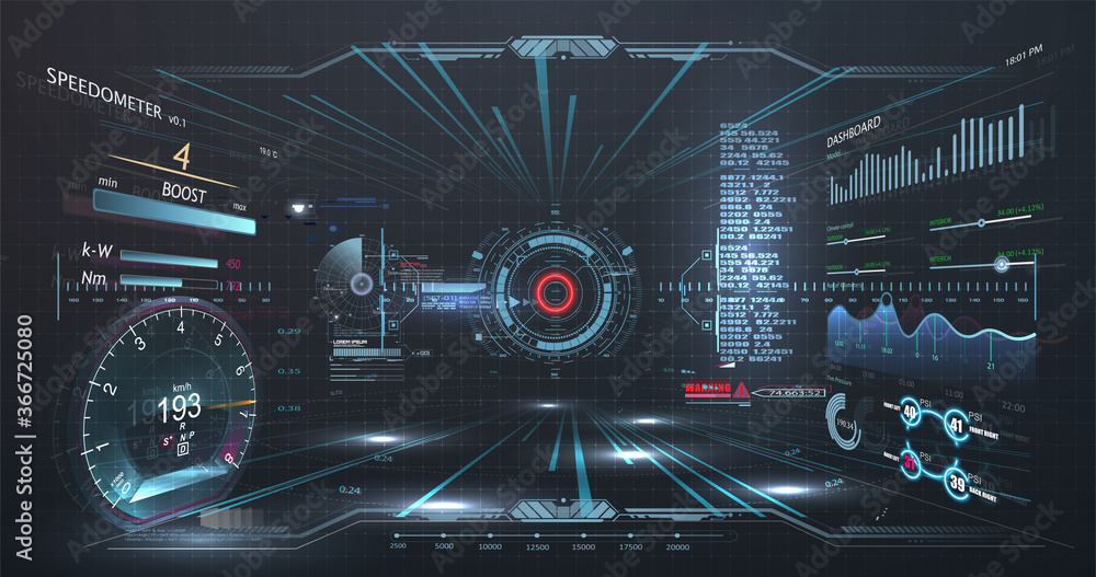 Virtual reality. Futuristic VR head-up display design. Sci-Fi helmet ...