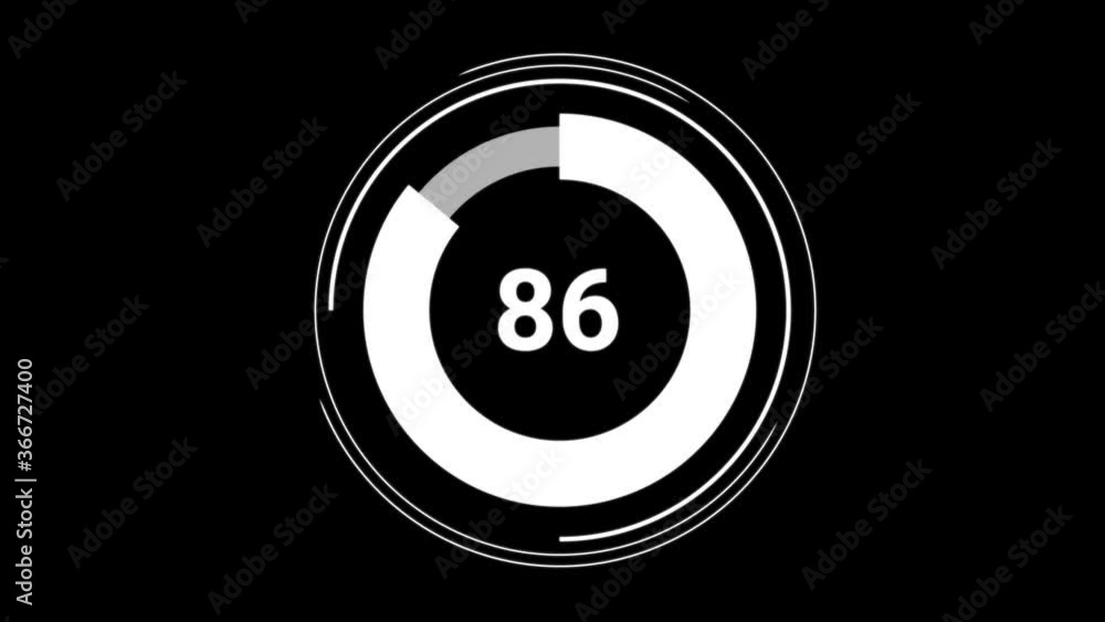 86 eighty six percent number circle pie diagram chart animated Stock ...