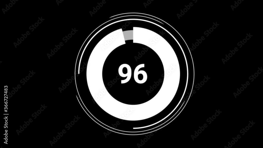 Vidéo Stock 96 ninety six percent number circle pie diagram chart animated | Adobe Stock