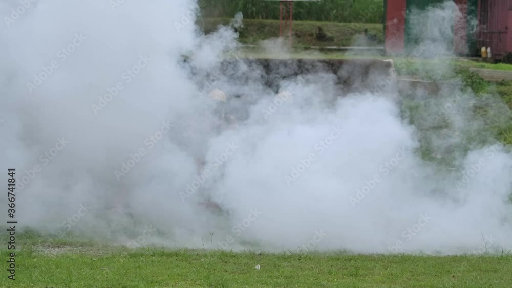 Fireman or firefighter teamwork from fire department wearing fire ...