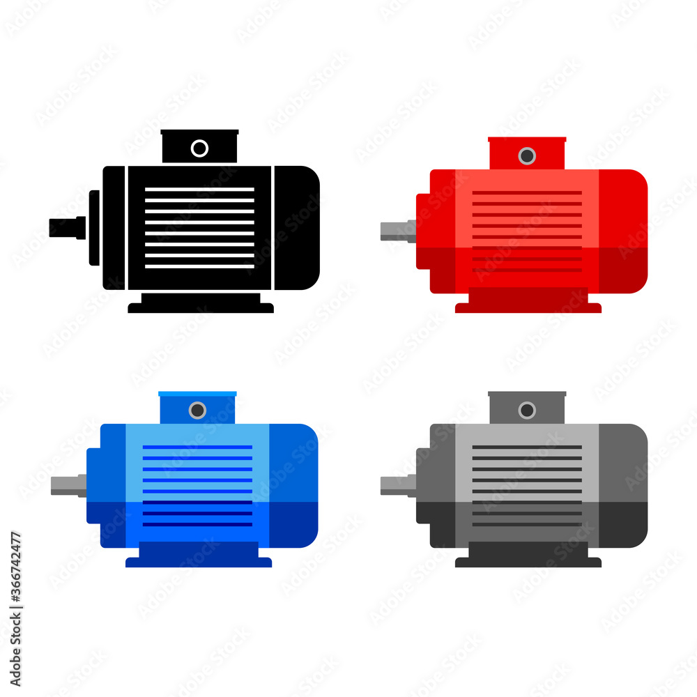 Electric motor vector icon on white background Stock Vector | Adobe Stock