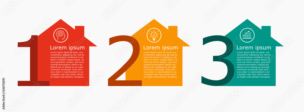 Business Infographic with numbers 3 options. Used for presentation ...