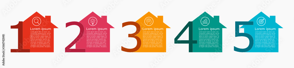 Business Infographic with numbers 5 options. Used for presentation ...