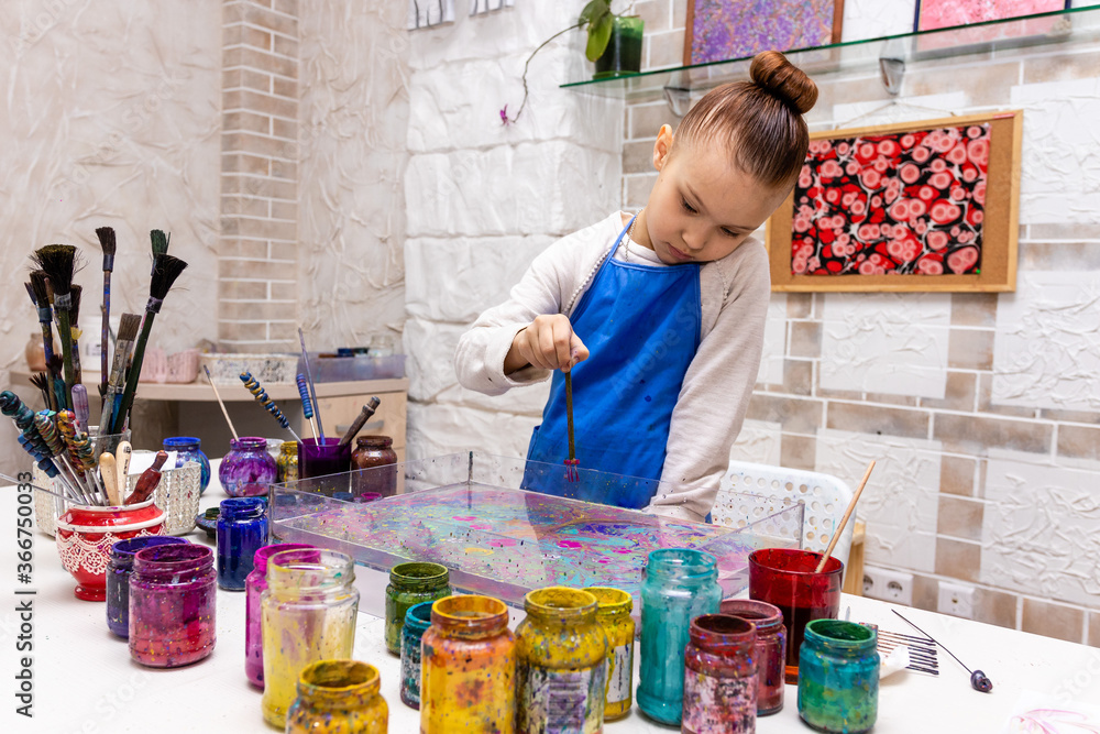 Ebru - Traditional art of origin from Turkey. The process of ...