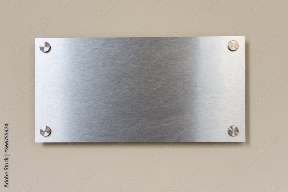 Metallic entrance office signboard for template mockup Stock Photo ...