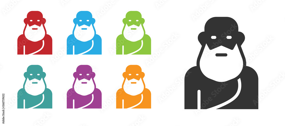 Black Socrates icon isolated on white background. Sokrat ancient greek ...