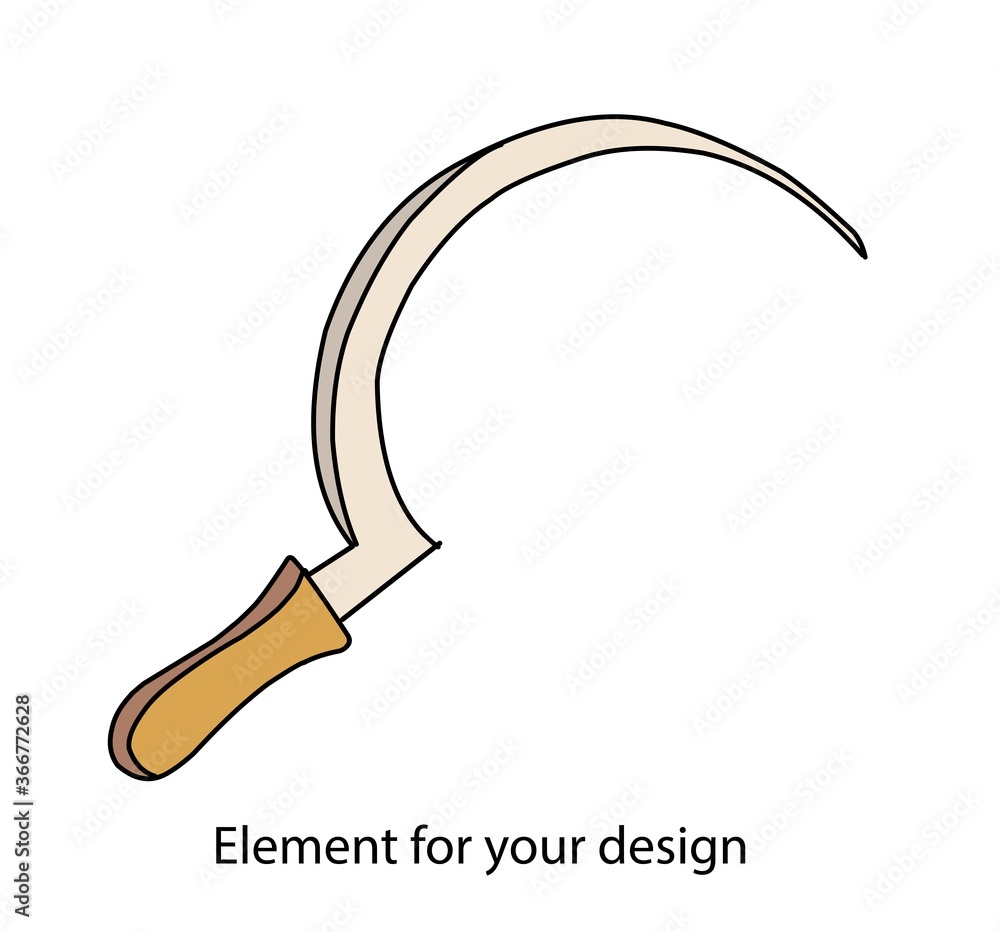 Arakh. Dothraki warriors. Curved sword. Isolated on white. Sickle ...