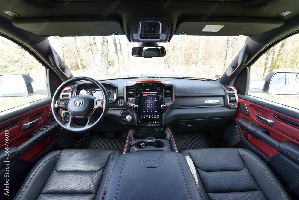 Dodge RAM Rebel. Great American pickup truck. Cabin - dashboard. 03-12 ...