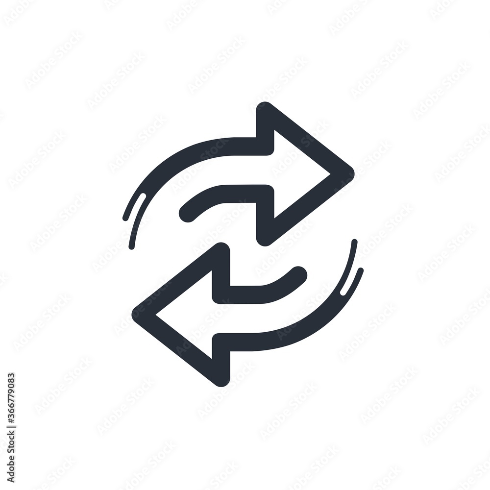 Arrow replace . Vector linear icon isolated on white background. Stock ...