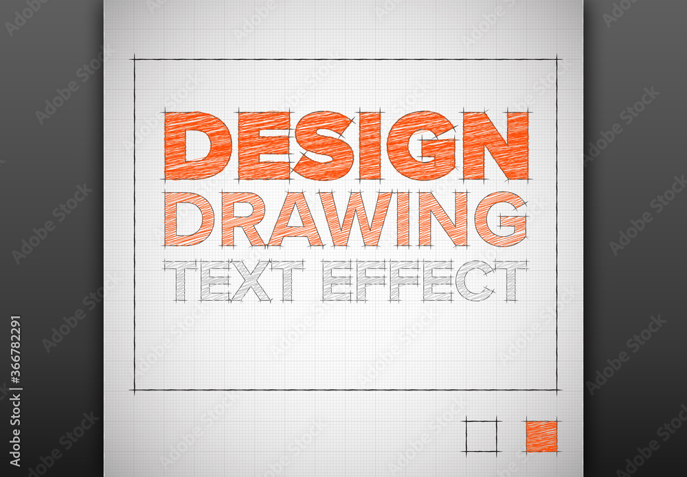 Design on Drawing Paper Text Effect Stock Template | Adobe Stock