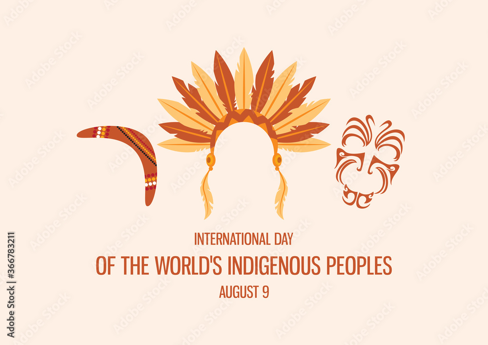 International Day of the World's Indigenous People vector. Indigenous ...
