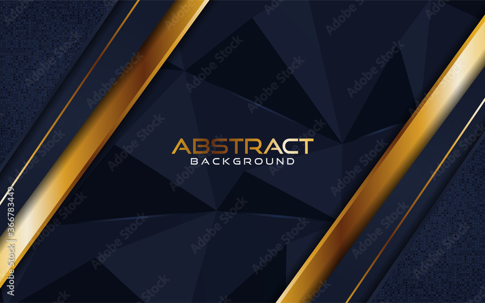 Luxury navy blue background with line gold Stock Vector | Adobe Stock