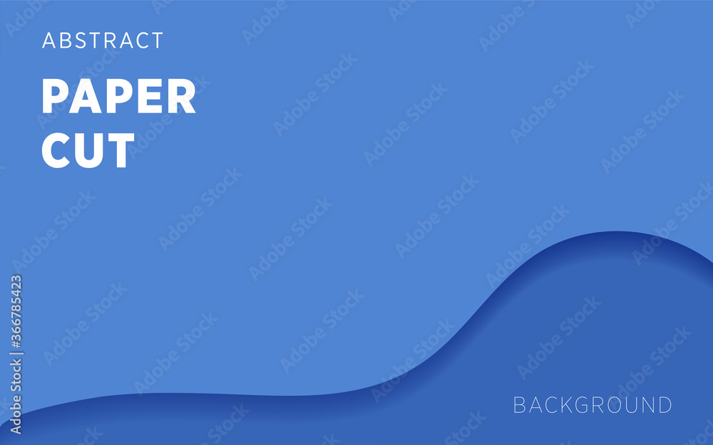 blue abstract paper cut slime background banner design Stock Vector ...