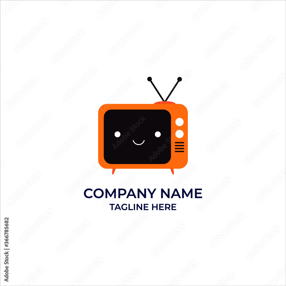 Cute TV Logo Template Stock Vector | Adobe Stock