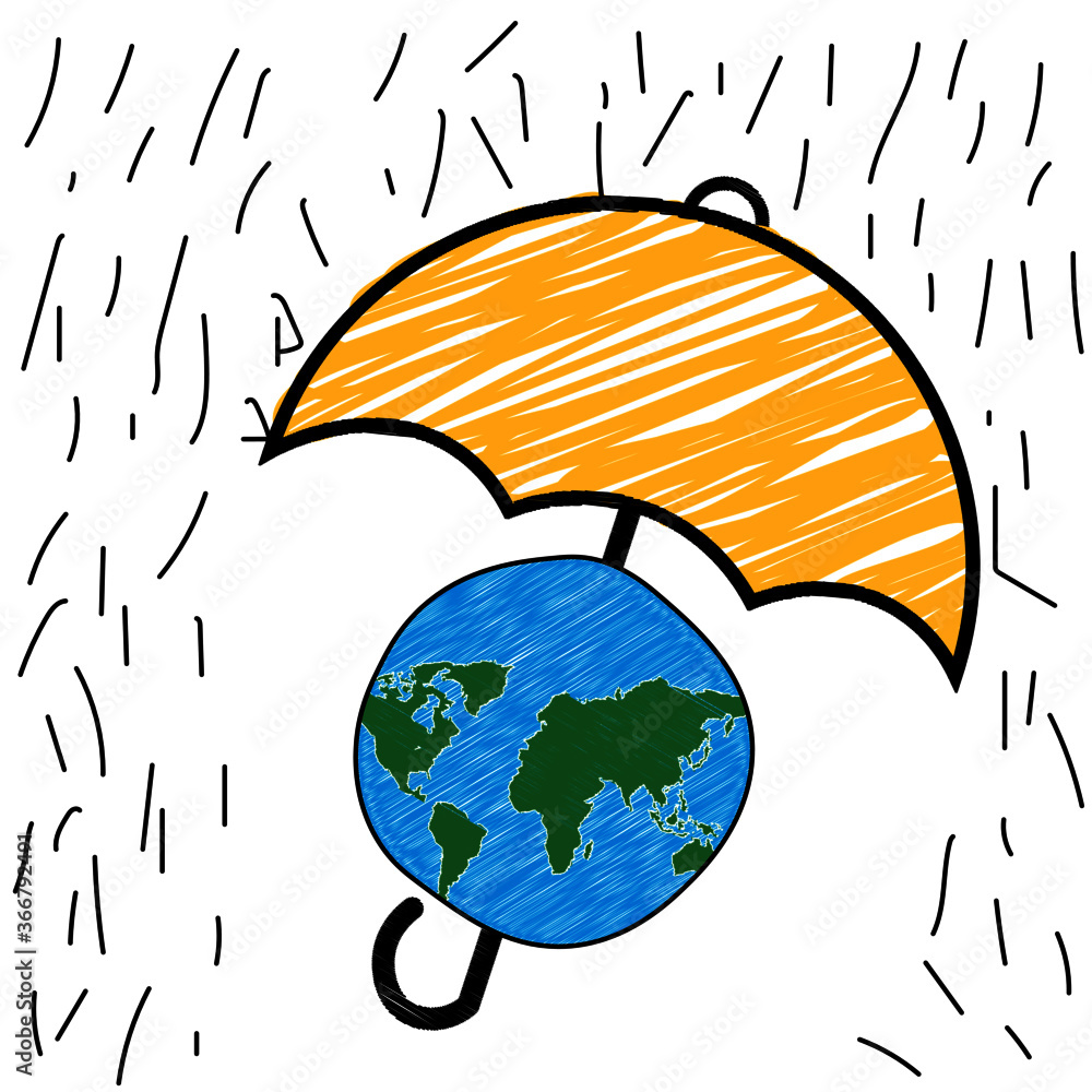 cartoon stickman: rainy season,rain,monsoon,protection,umbrella ...