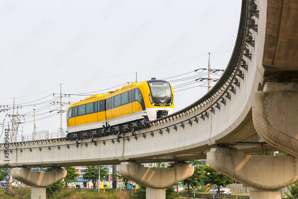 Seoul Incheon Airport Maglev magnetic levitation train in South Korea ...