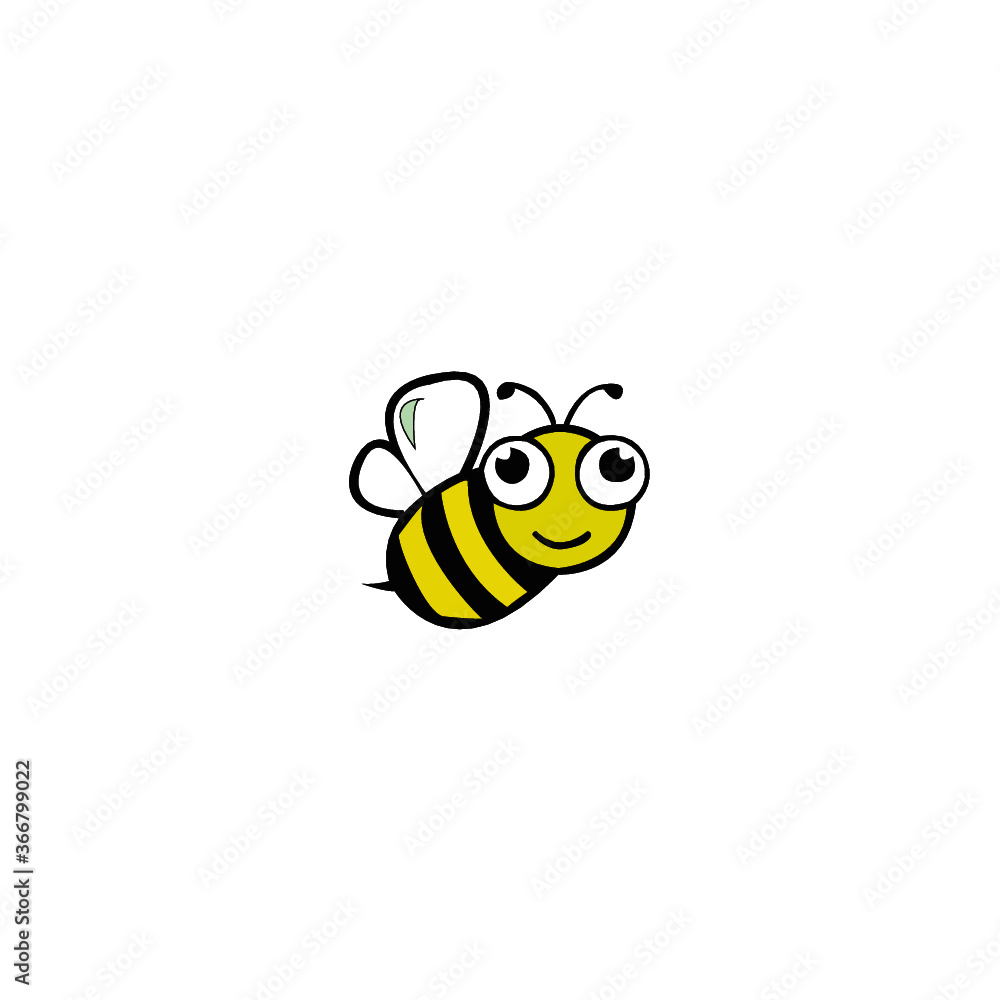 bee on white background Stock Vector | Adobe Stock