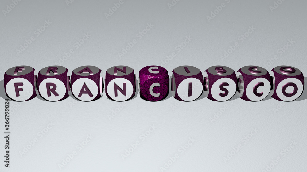 francisco combined by dice letters and color crossing for the related ...