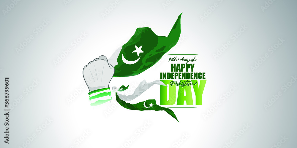 vector illustration for Pakistan independence day-14th August, greeting ...