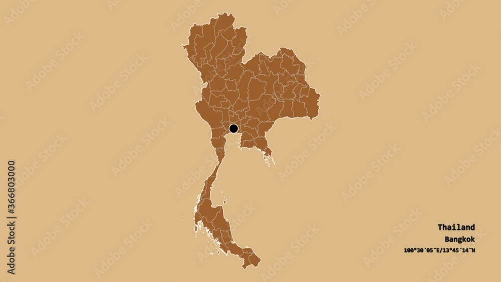Samut Prakan, province of Thailand, with its capital, localized ...
