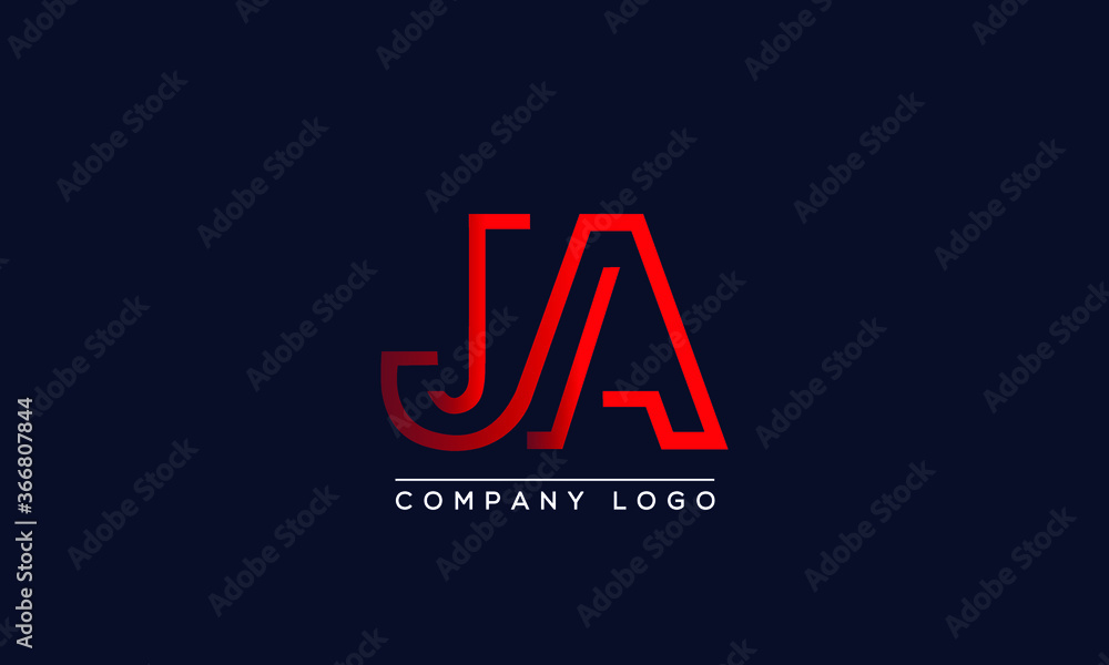 Creative Letters JA Logo Design Vector Template. Initial Letters JA ...