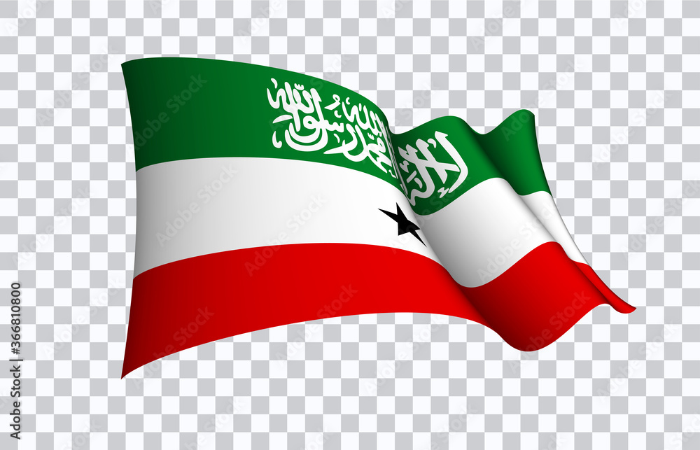 Somaliland flag state symbol isolated on background national banner ...