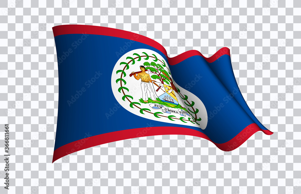 Belize flag state symbol isolated on background national banner ...
