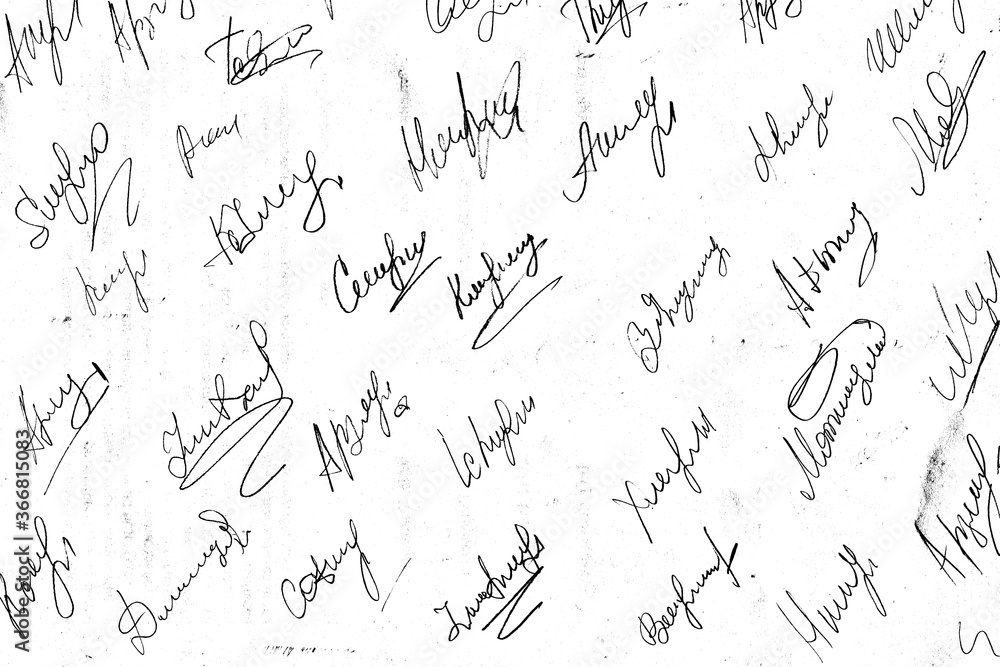 Grunge texture of hand-painted murals. Handwritten signature. Vector ...