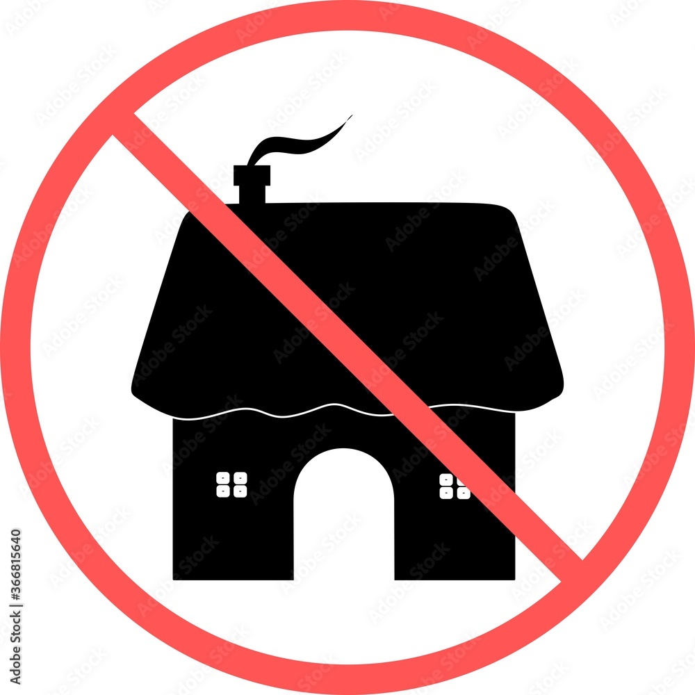 No home or lost of house sign flat vector icon isolated in white ...