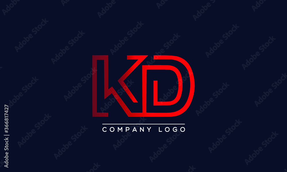 Creative letter KD Logo Design Vector Template. Initial Letter KD Logo ...