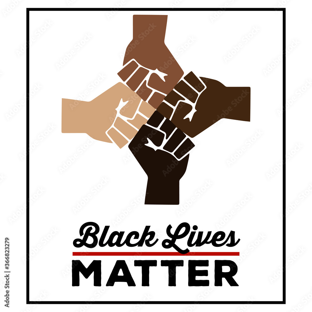 Black Lives Matter Fist Hand Graphic Icon Symbol Black Power typography ...