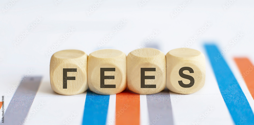 FEES text on chart background. business concept Stock Photo | Adobe Stock