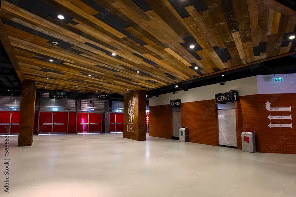 Liverpool, United Kingdom - May 17 2018: Anfield stadium, the home ...