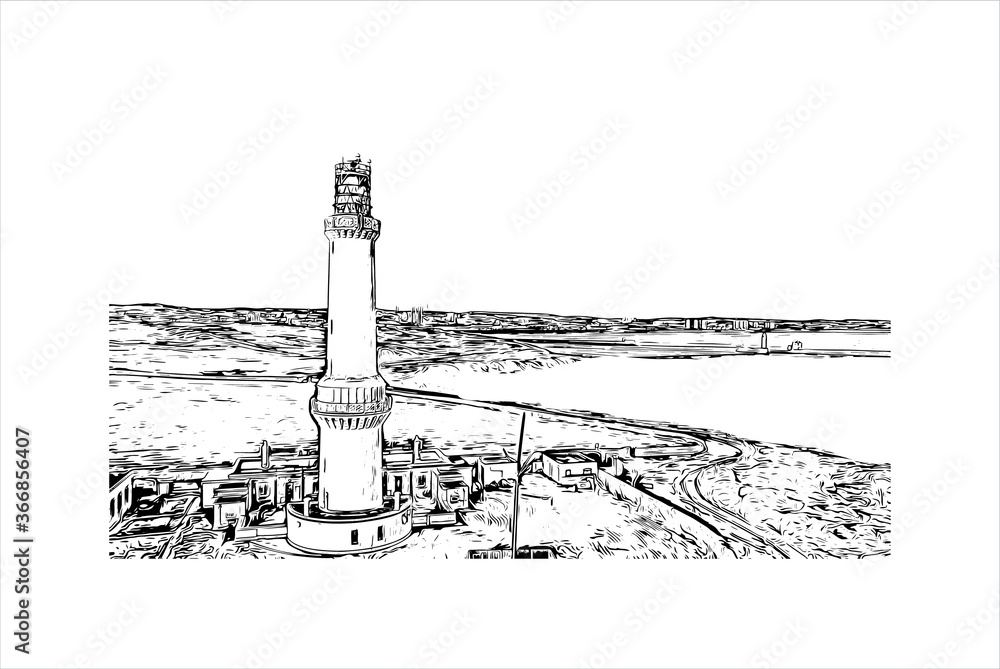 Building with landmark of Aberdeen is a port city in northeast Scotland ...