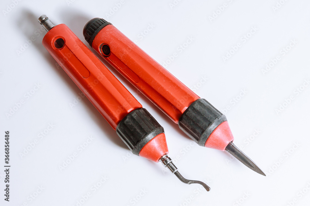 Deburring tool for metal, wood, aluminum, copper and plastic isolated ...