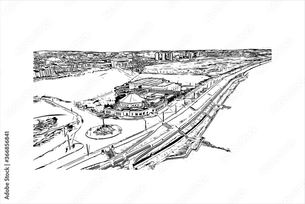 Building with landmark of Aberdeen is a port city in northeast Scotland ...