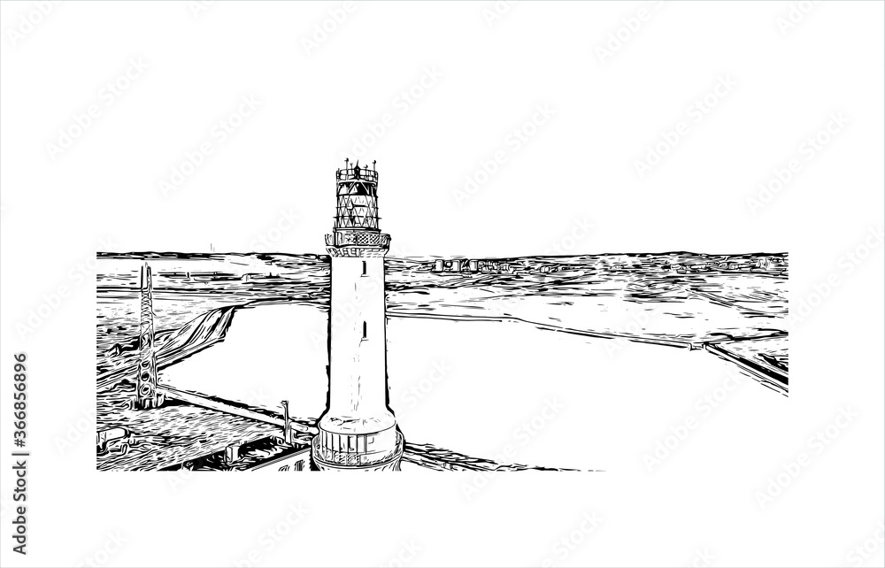 Building with landmark of Aberdeen is a port city in northeast Scotland ...