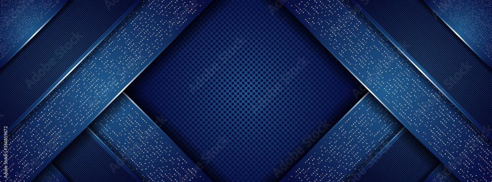 Abstract modern royal dark blue with overlap layers background Stock ...