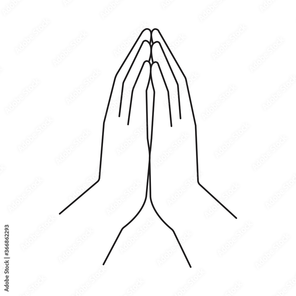Vector image of hands in prayer. Illustration of faith in God. Symbol ...