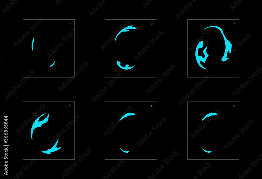 Shine water effect. Water explosion animation effect. Animation sprite ...