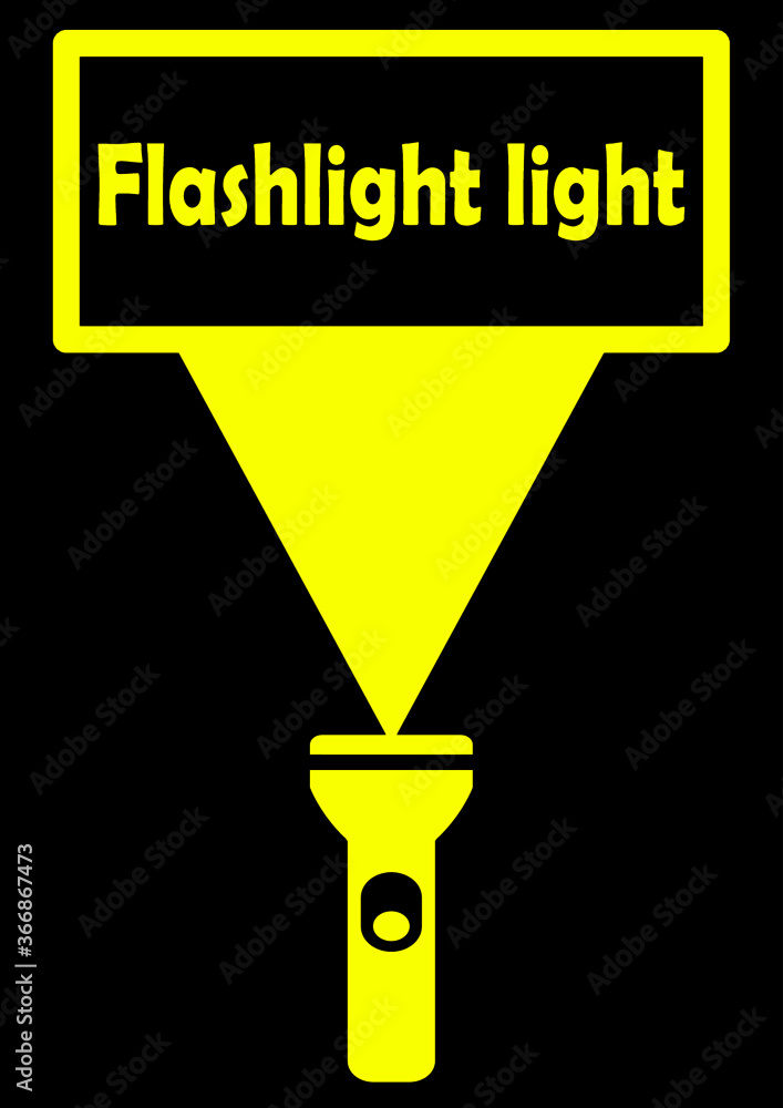 Space for text in the light of a pocket flashlight. Template for text ...