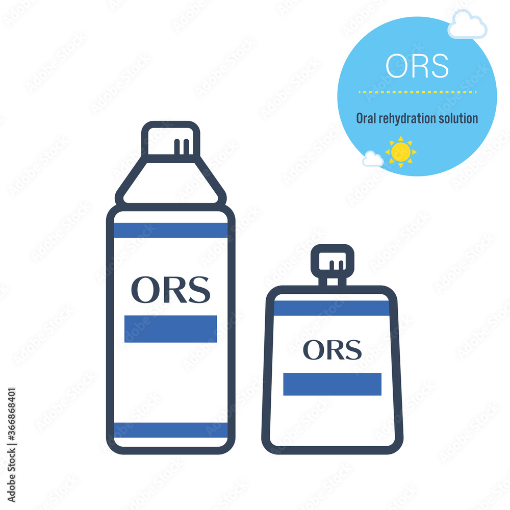 It is an illustration of the oral rehydration solution. Vector image ...