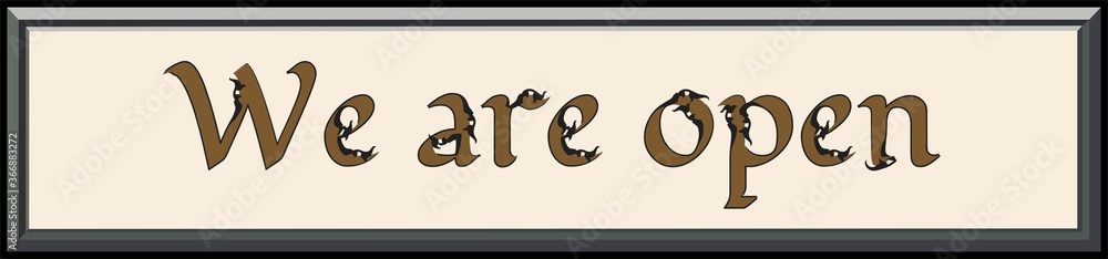 Welcome message vector art for reopening cafe, restaurant, pizzeria ...