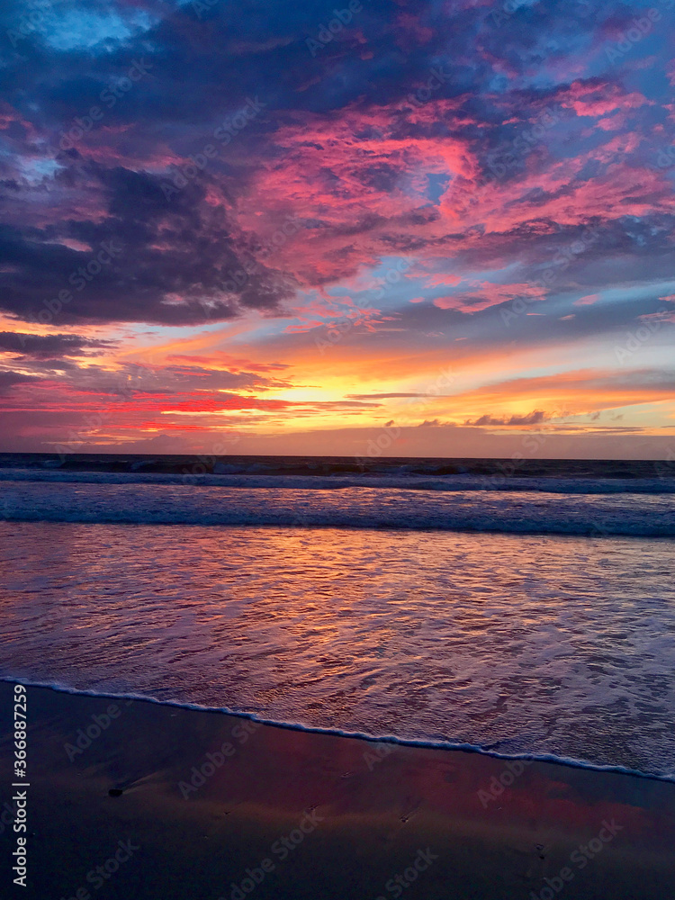 White Sandy Beach Sunset