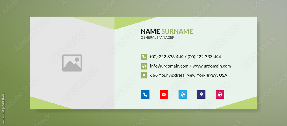 Corporate email signature template with an author photo place modern ...