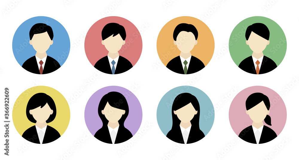 男性と女性のアイコンのセット／ビジネスマン／人／シンプル Stock イラスト | Adobe Stock