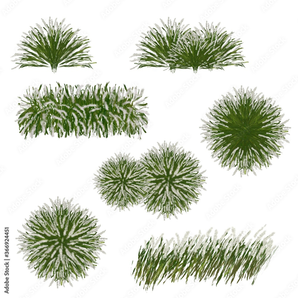 Set of watercolor tree top view for landscape plan and architecture layout Stock Illustration ...