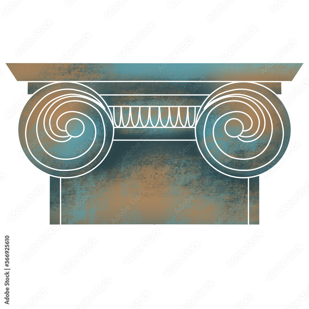 Raster columns element. Textural illustration of a column. Realistic ...