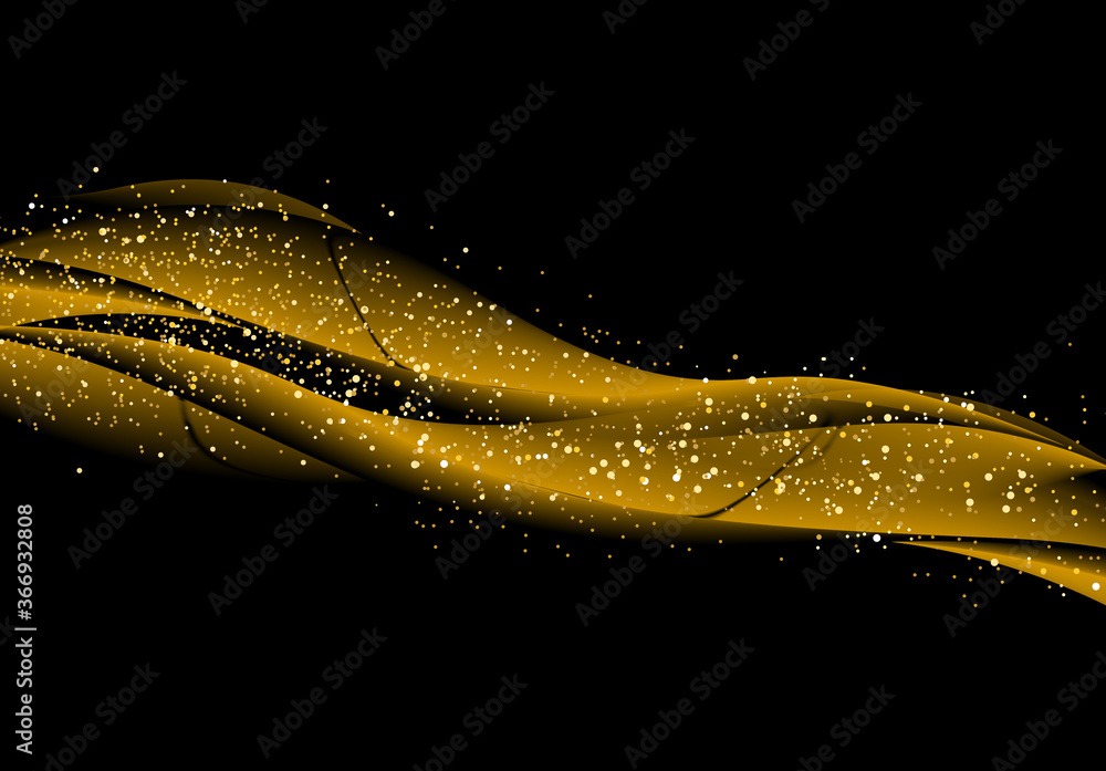 Gold wave background, vector. Gold wave glitter background for web site ...